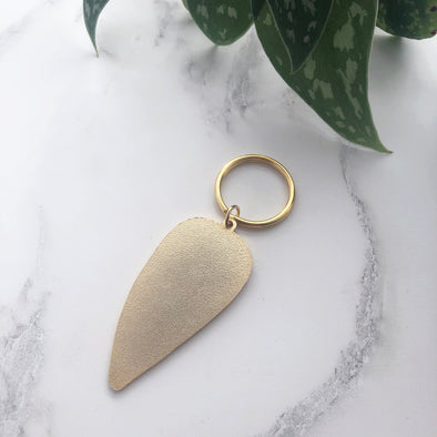 Tropical Leaf Enamel Keychain - House Plant Keyring Fashion Accessory ...